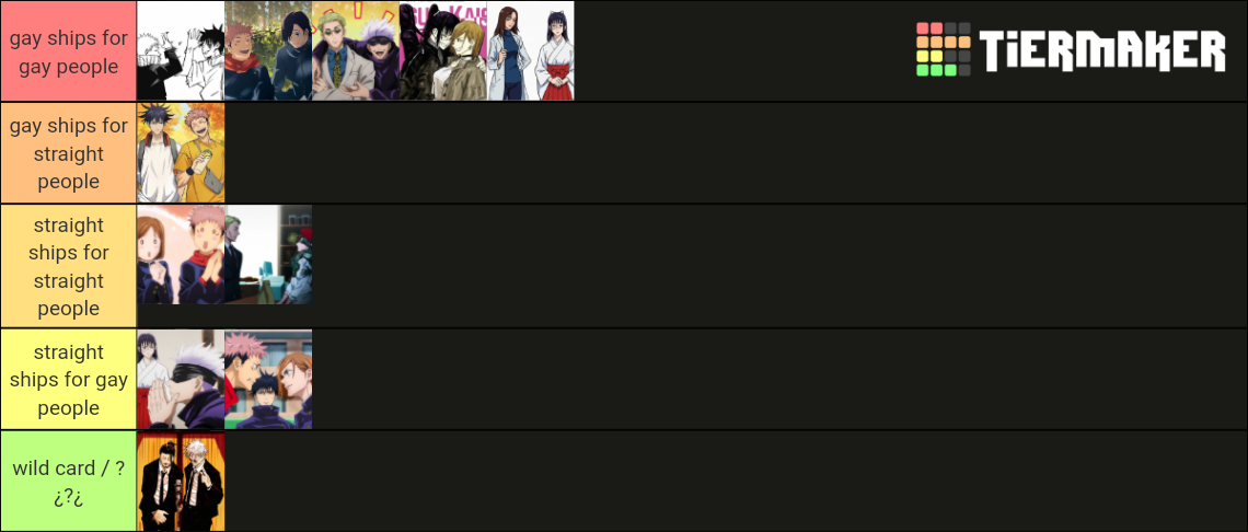 jujutsu kaisen ships Tier List (Community Rankings) - TierMaker