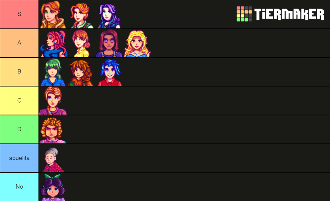 Girls of Stardew Valley Tier List (Community Rankings) - TierMaker