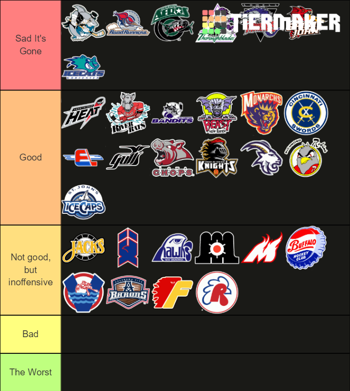 Defunct AHL Logos Tier List (Community Rankings) - TierMaker