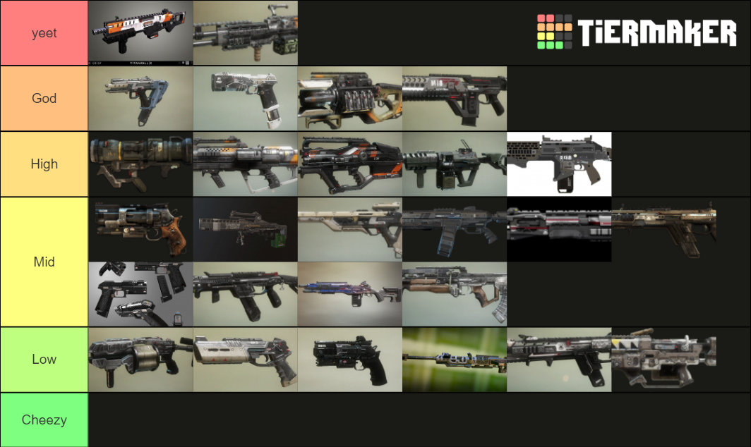 TitanFall 2 All weapon Tiers Tier List (Community Rankings) - TierMaker