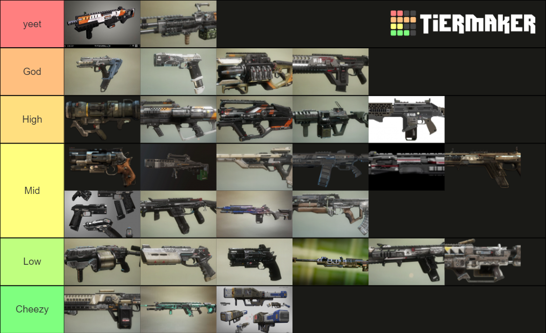 TitanFall 2 All weapon Tiers Tier List (Community Rankings) - TierMaker