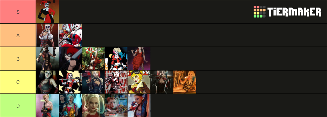 Harley Quinn Outfits Tier List (Community Rankings) - TierMaker