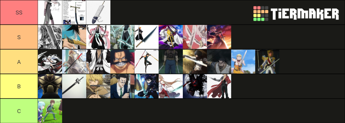 Swords from anime Tier List (Community Rankings) - TierMaker