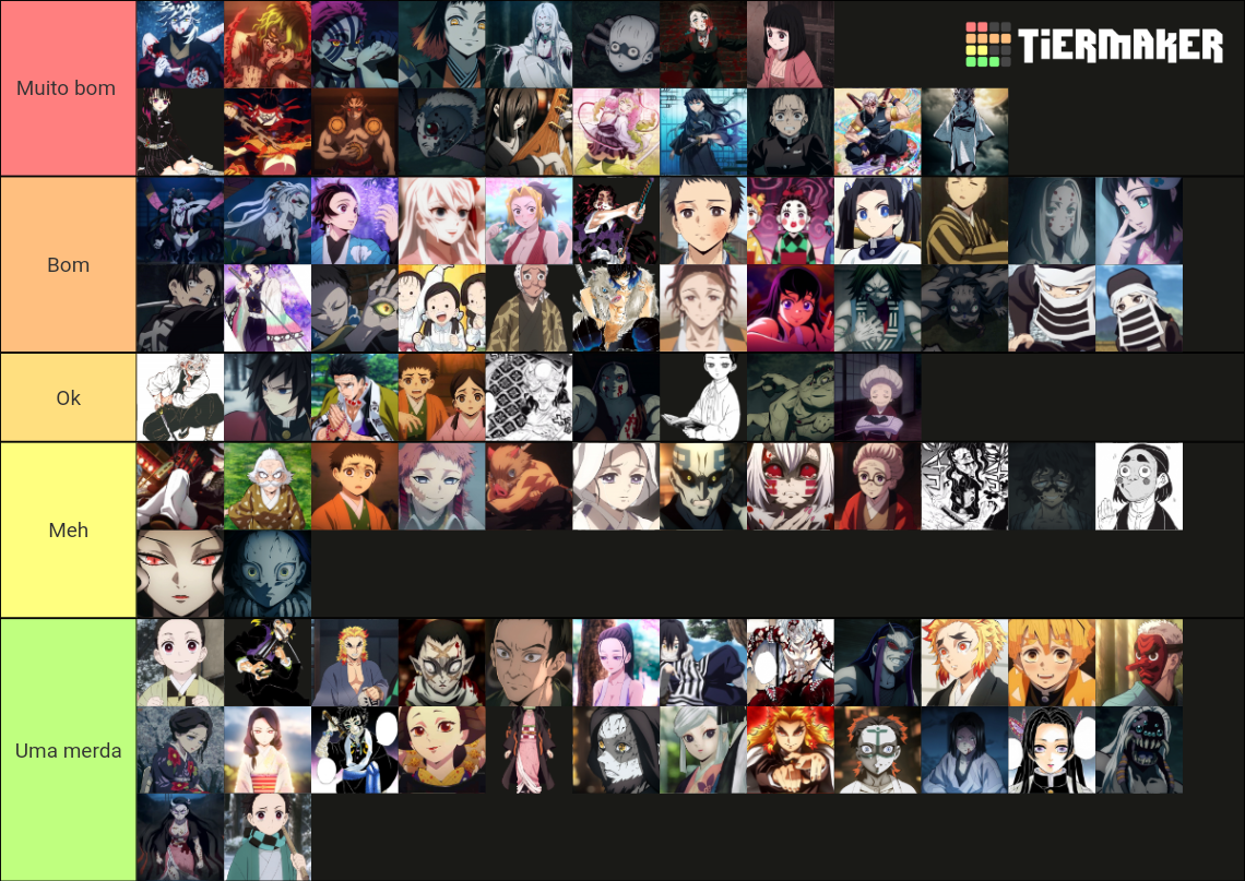 Kimetsu no Yaiba - all character desing Tier List (Community Rankings ...