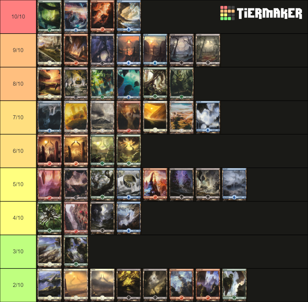 All Full Art Basic Lands Tier List (Community Rankings) - TierMaker