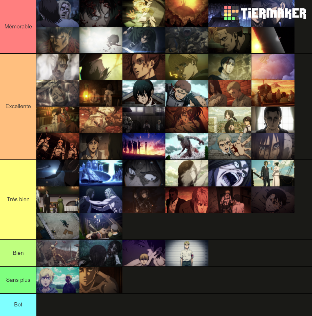 AOT S4 Best scenes (Attack on Titan) Tier List (Community Rankings) - TierMaker