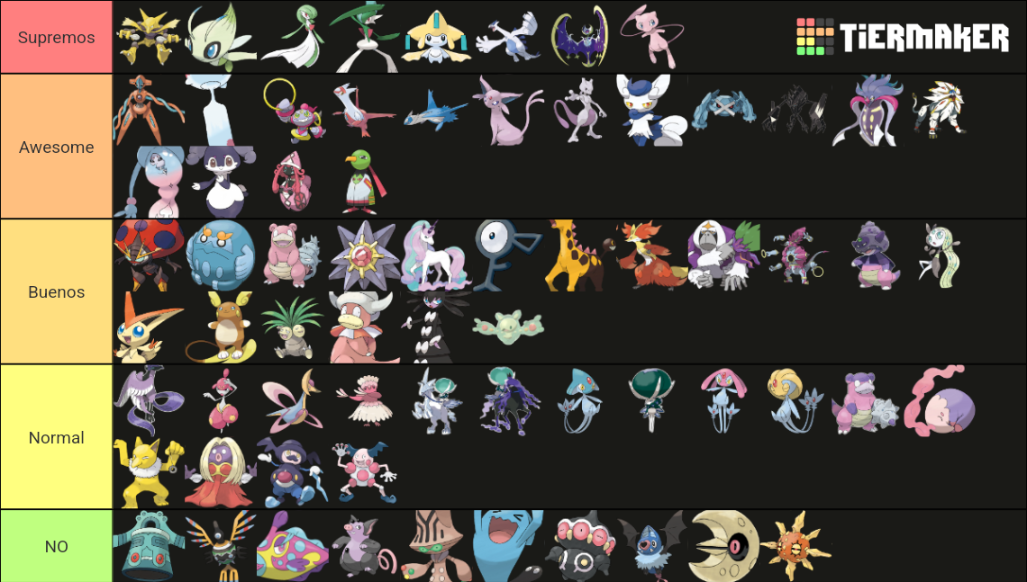 Pokemon/Psychic type Tier List (Community Rankings) - TierMaker