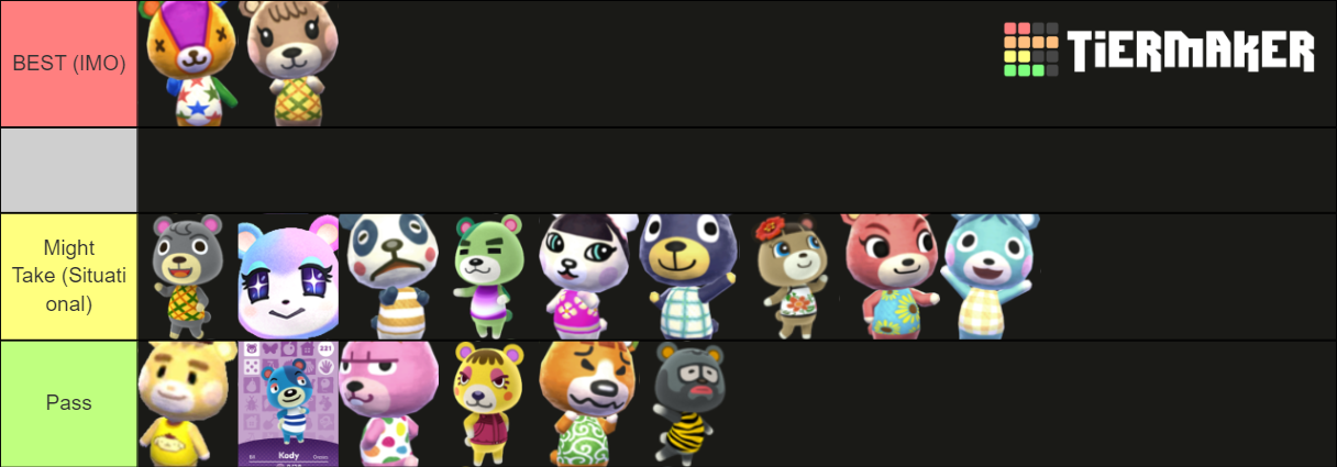Animal Crossing Cubs Tier List (Community Rankings) - TierMaker