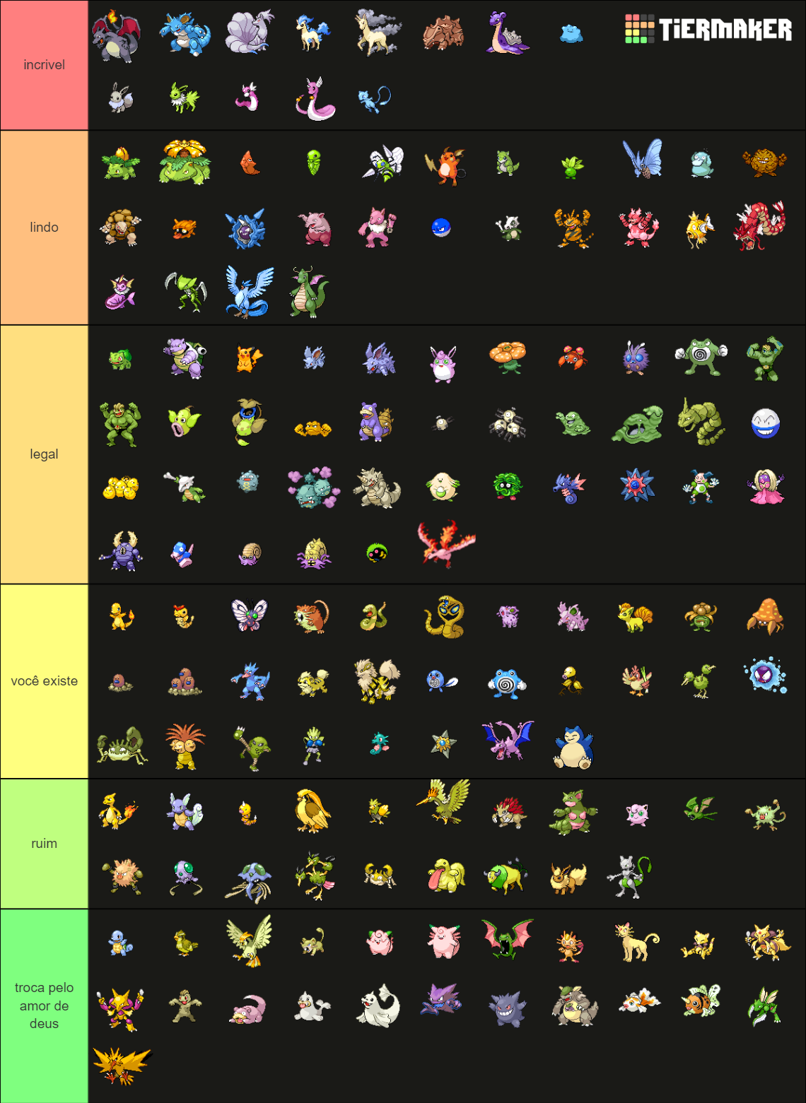 Generation 1 Shiny Pokemon Tier List (Community Rankings) - TierMaker