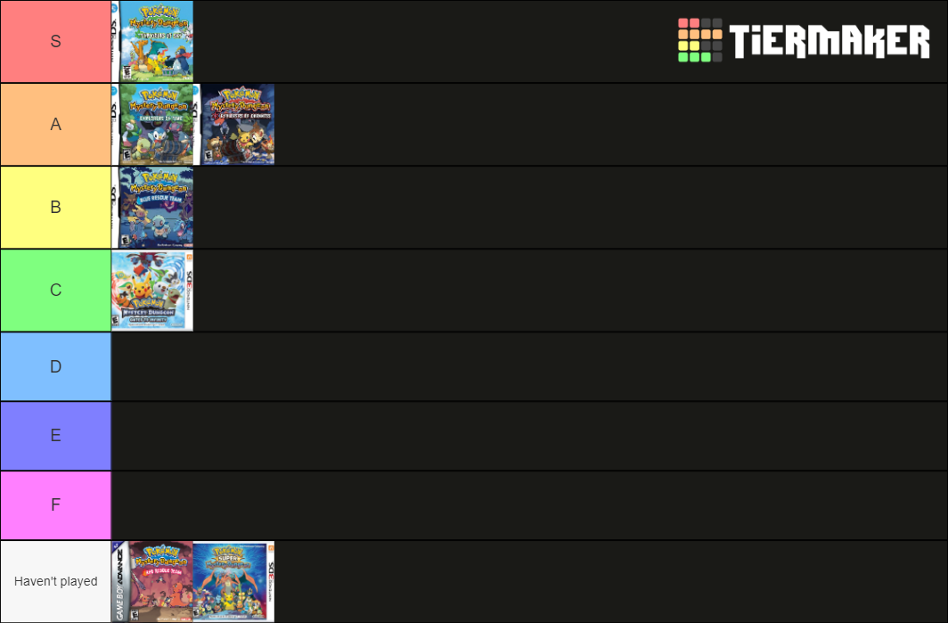 Pokémon Mystery Dungeon games Tier List (Community Rankings) - TierMaker