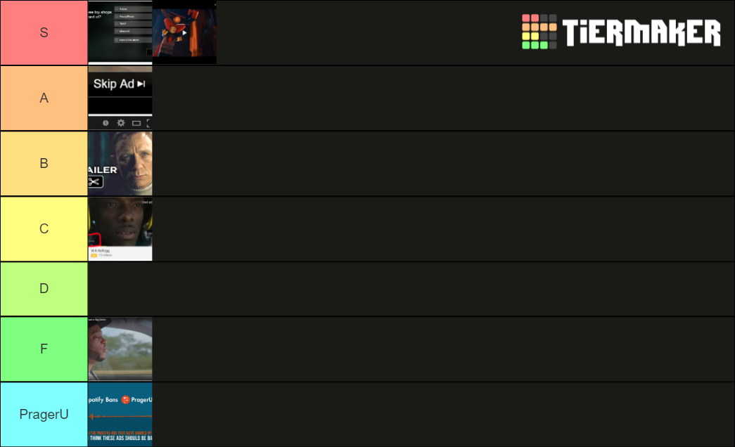 YouTube Ads Tier List (Community Rankings) - TierMaker