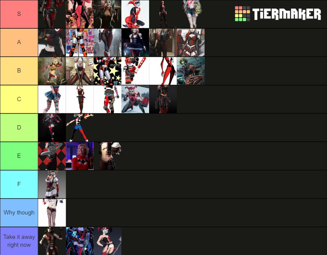 Rating The Harley Quinn Outfits Through The Years Tier List (Community ...