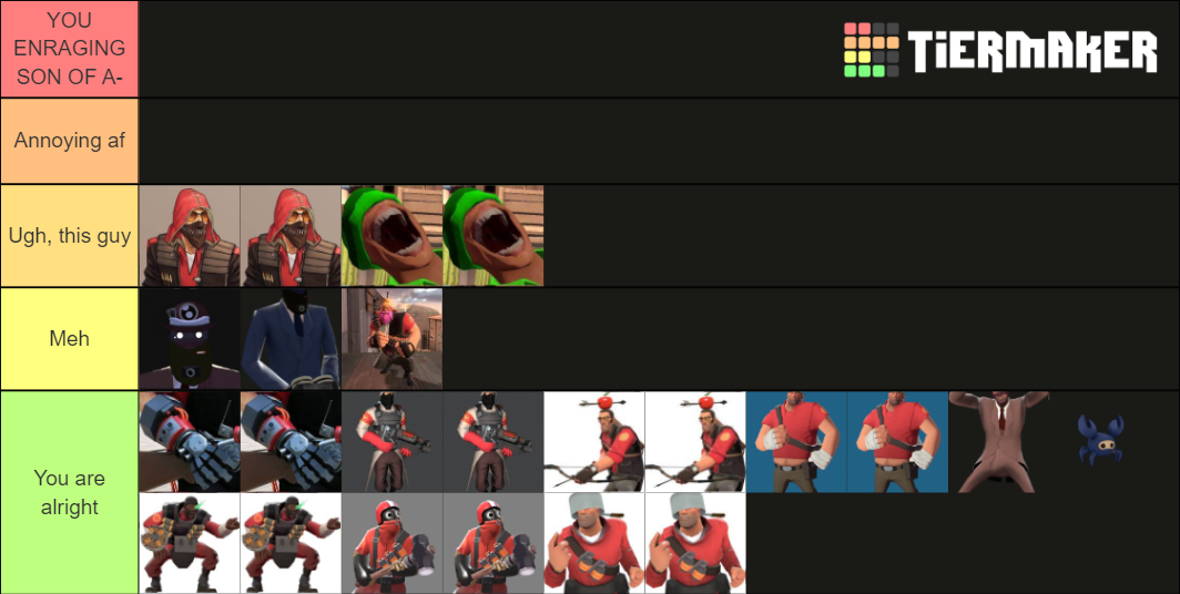 TF2 memes/subclasses ranked on annoyance Tier List (Community Rankings ...