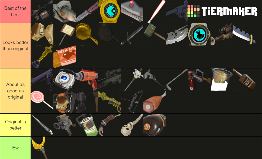 Weapon Reskins - TF2 Tier List (Community Rankings) - TierMaker