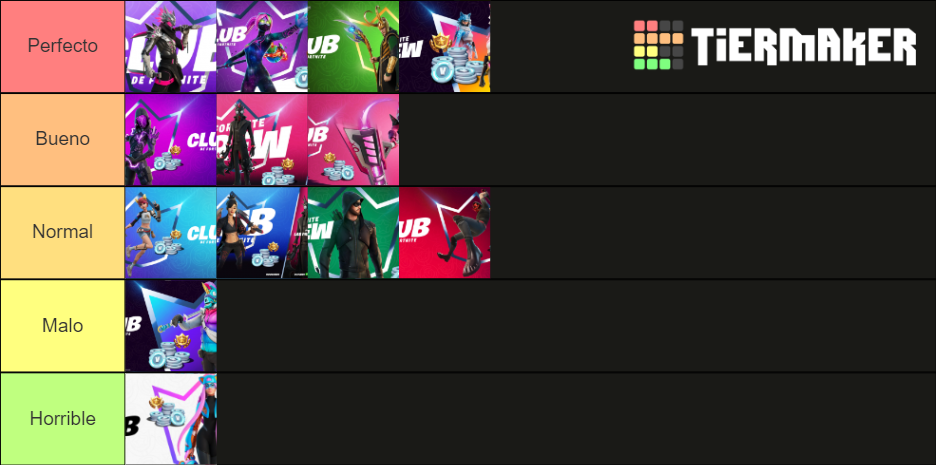 fortnite clubs Tier List (Community Rankings) - TierMaker