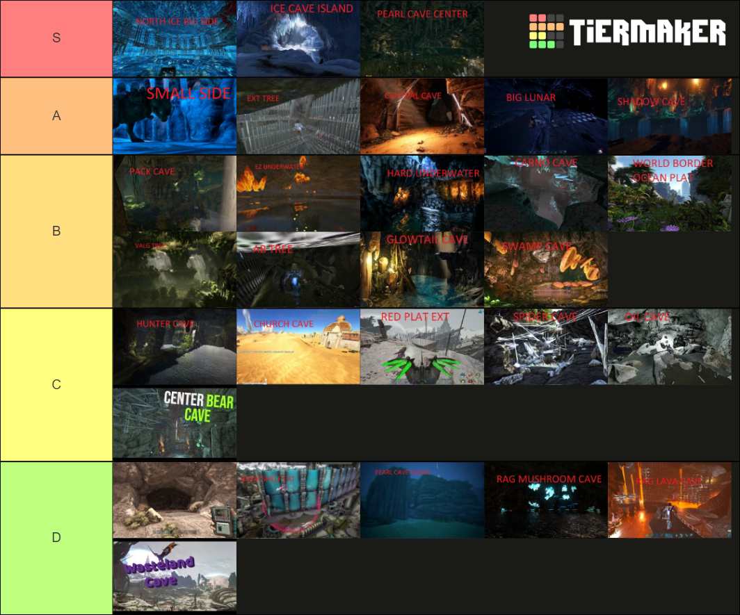 ARK SPOTS LIST Tier List (Community Rankings) - TierMaker