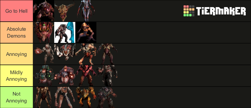 DOOM 2016 demons Tier List (Community Rankings) - TierMaker