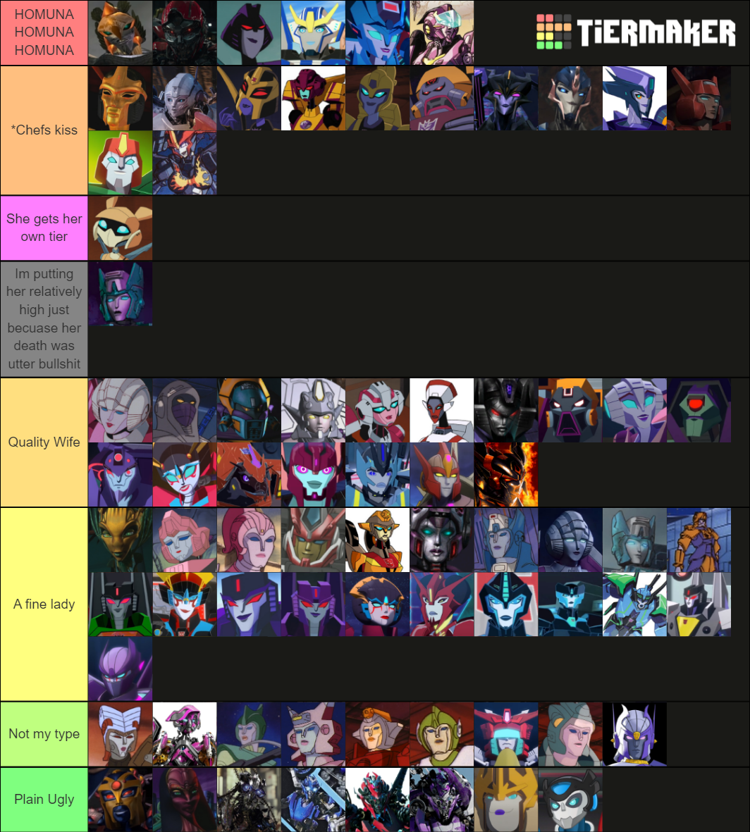The Transformers Fem Bot Tier List (Community Rankings) - TierMaker