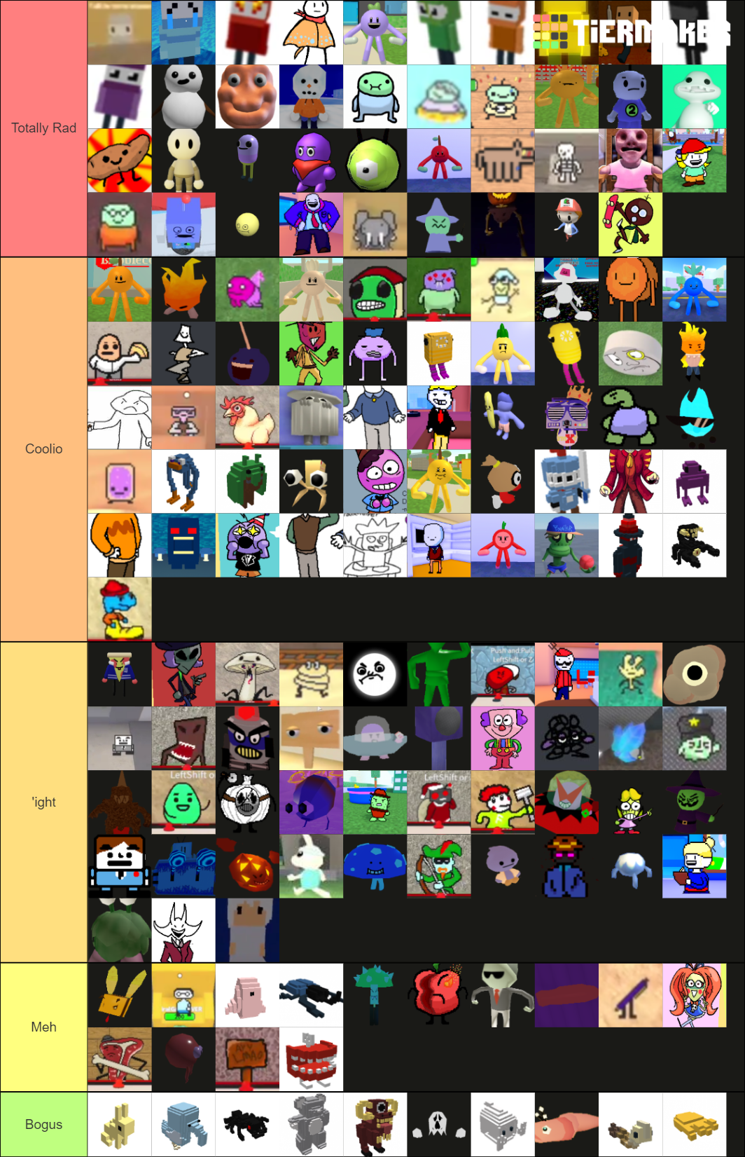 Ultra BRIBBLECO Characters Tier List (Community Rankings) - TierMaker