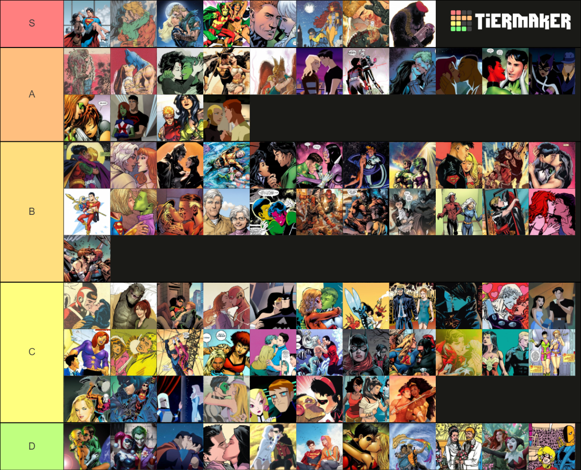 DC Couples Tier List (Community Rankings) - TierMaker