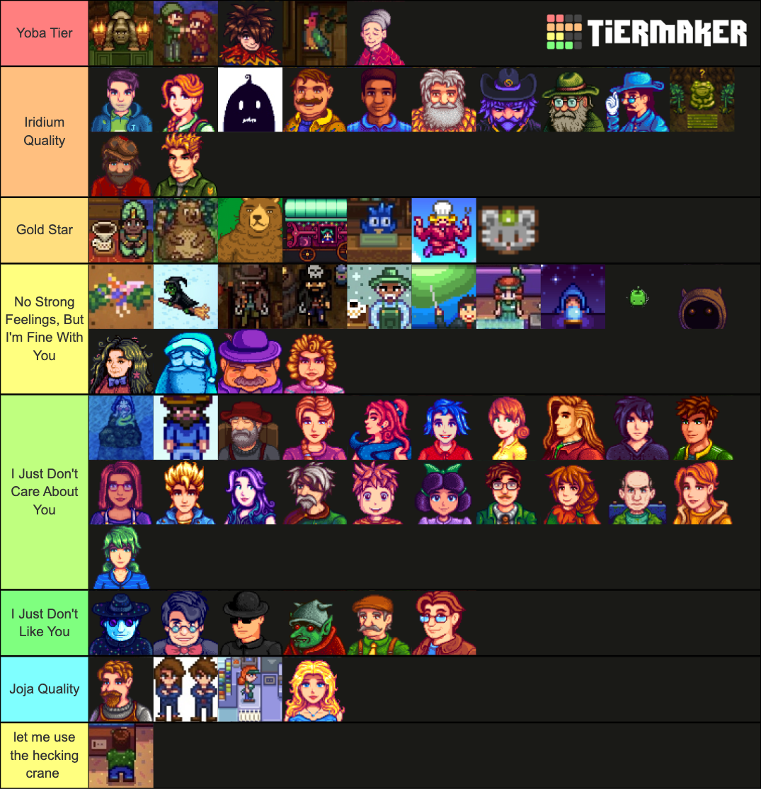 EVERY Stardew Valley NPC (Even Ones Without Portraits) Tier List ...