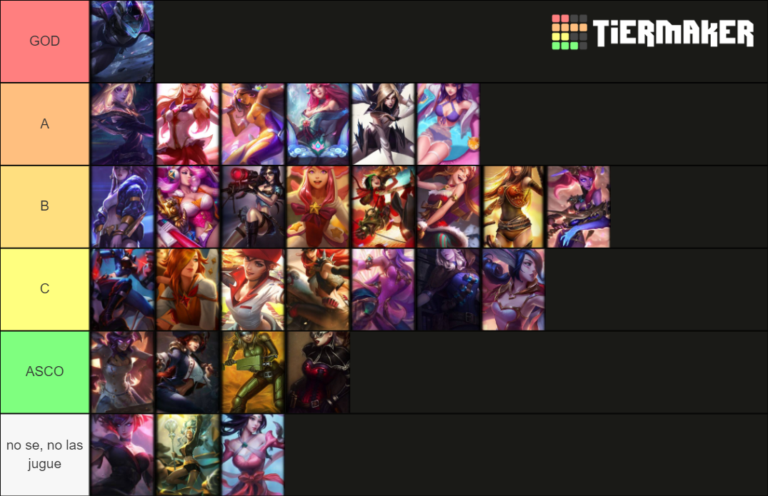 All Female Skins of League of Legends 11.11 Tier List (Community ...