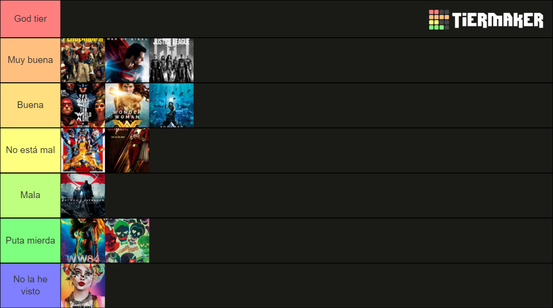 DCU films and series Tier List (Community Rankings) - TierMaker