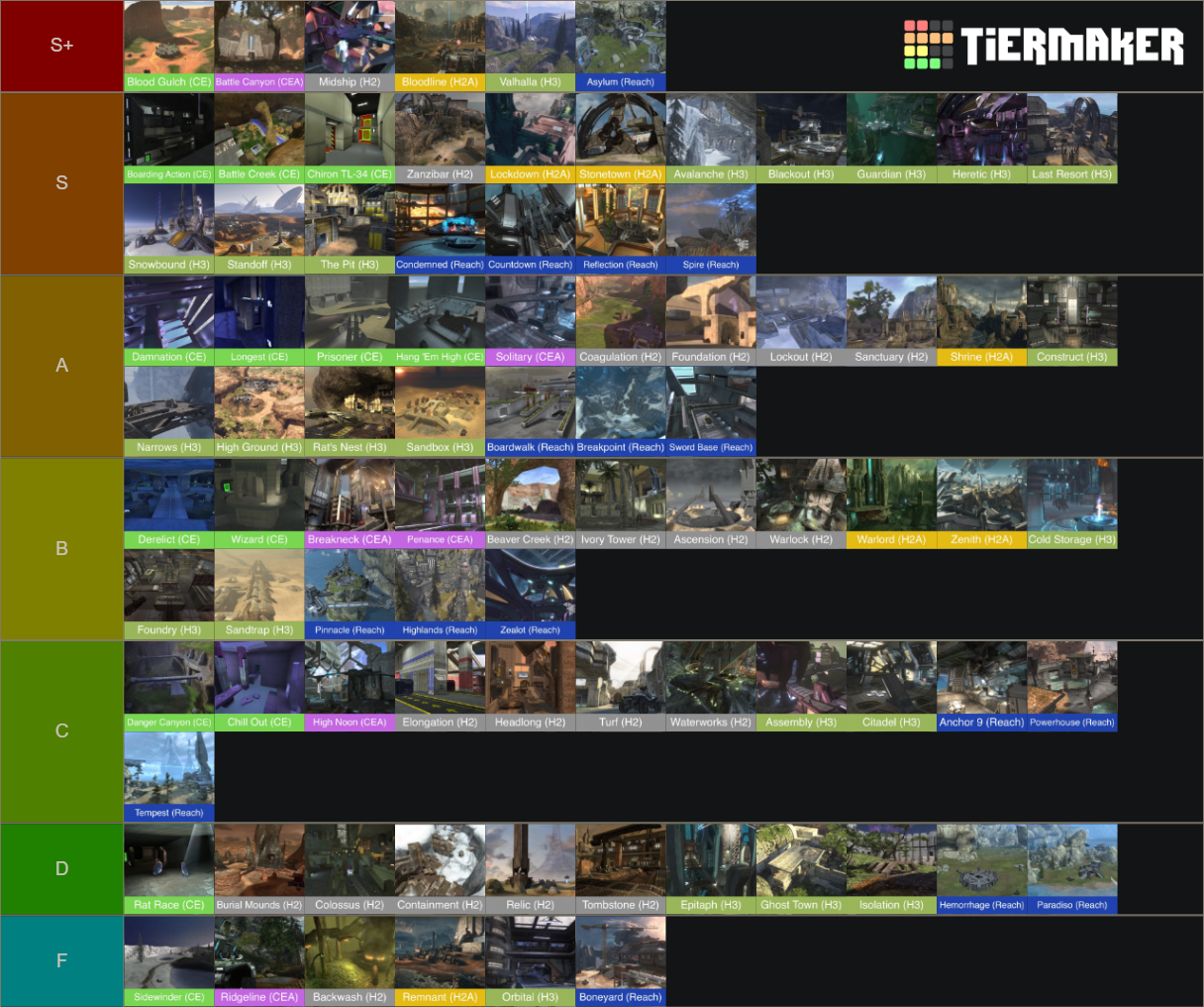 Halo Maps (CE-5) Tier List (Community Rankings) - TierMaker