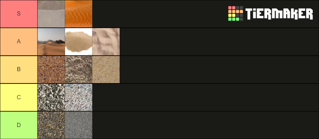 Sand Tier List (Community Rankings) - TierMaker