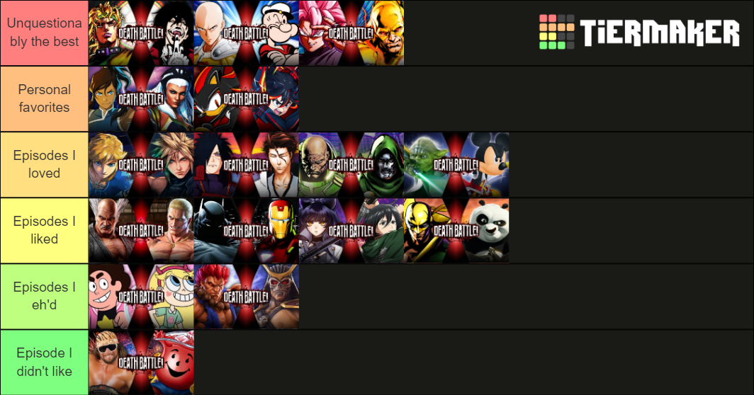 Death Battle Season 8 Tier List (Community Rankings) - TierMaker