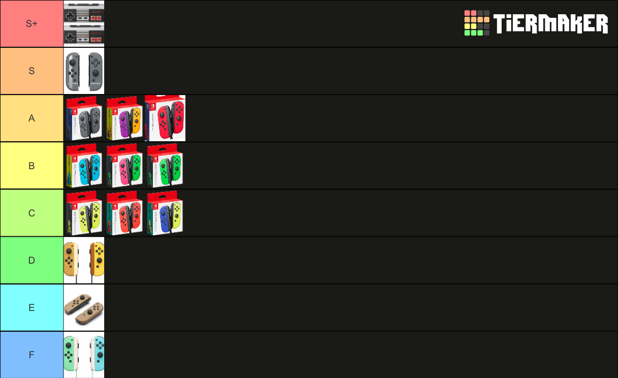 Joy-Con variants Tierlist Tier List (Community Rankings) - TierMaker