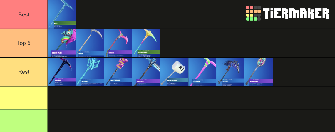 Pickaxes top Tier List (Community Rankings) - TierMaker