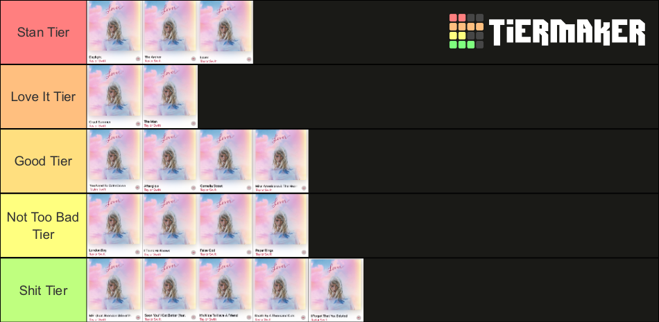 Lover Tracks Tier List (Community Rankings) - TierMaker