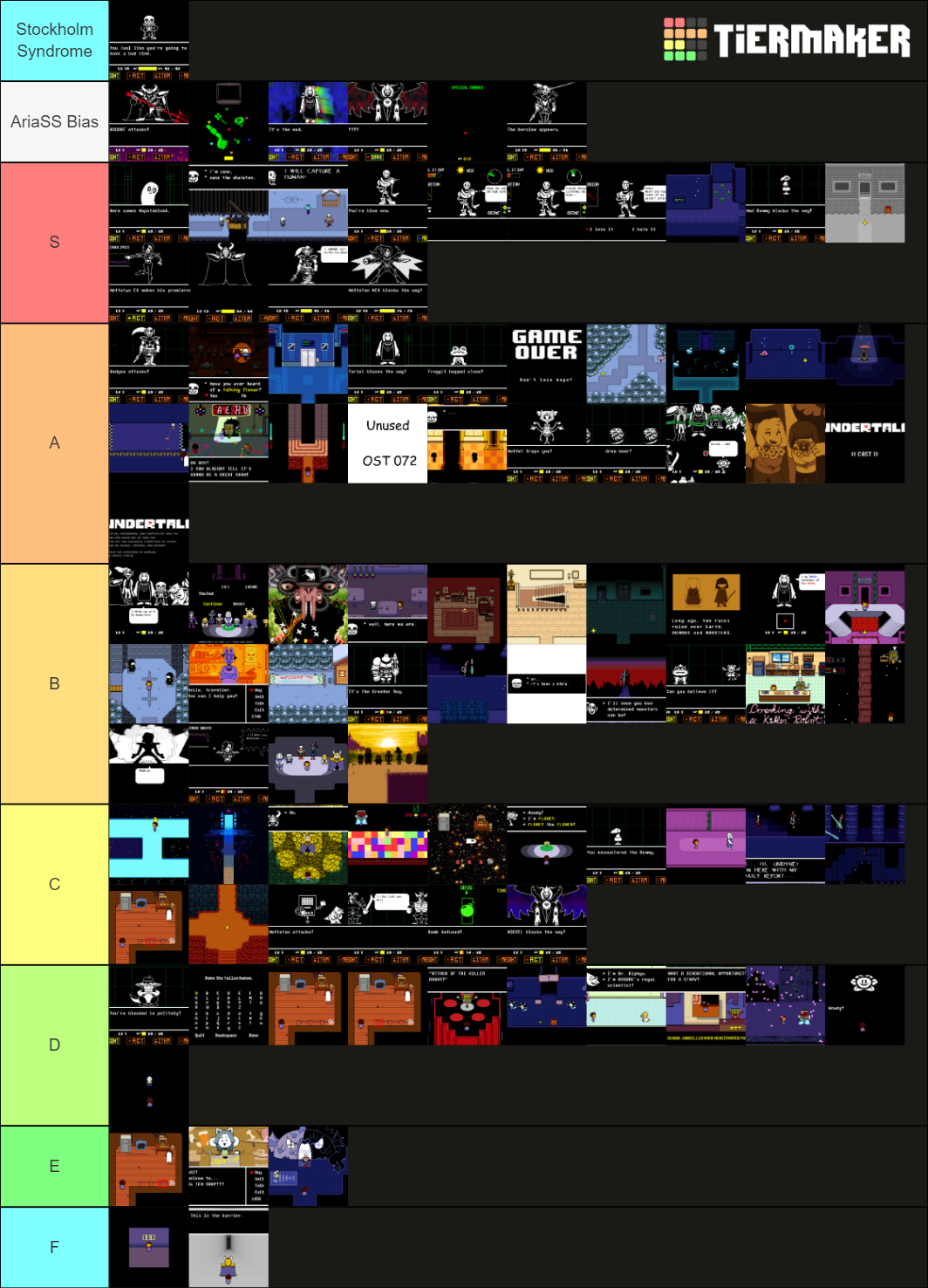 Undertale Soundtrack Tier List (Community Rankings) - TierMaker