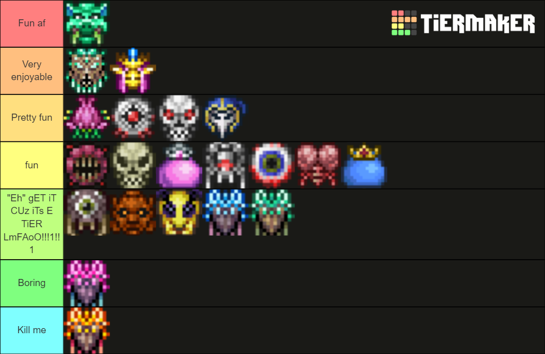 Terraria Bosses Tier List (Community Rankings) - TierMaker