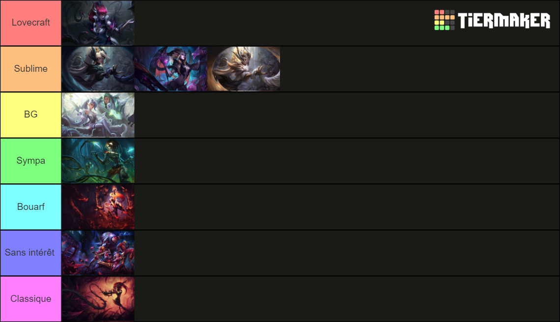 Zyra Skin Tier 2022 Tier List (Community Rankings) - TierMaker