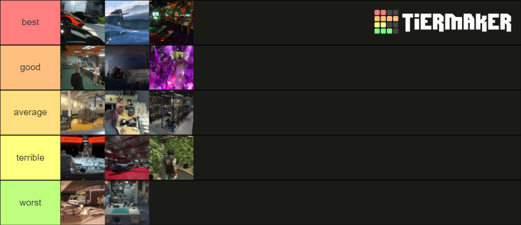 All GTA Online businesses ranked Tier List (Community Rankings) - TierMaker