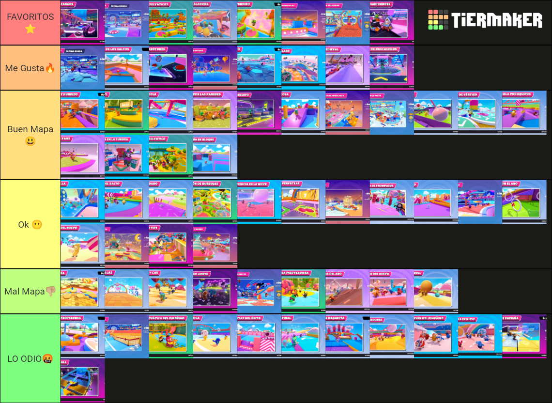 TODAS las pruebas de Fall Guys Tier List (Community Rankings) - TierMaker