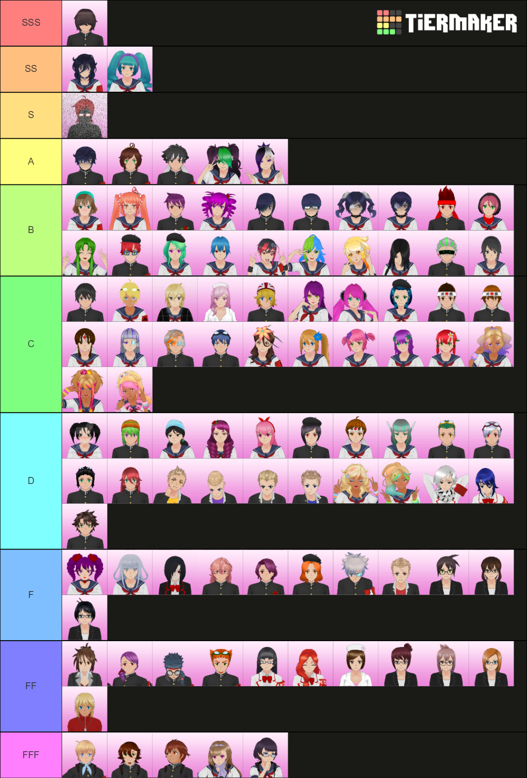 All Yandere Simulator Characters Tier List (Community Rankings) - TierMaker