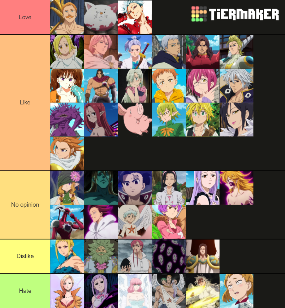 The 7 Deadly Sins Character Ranker List Tier List (Community Rankings ...
