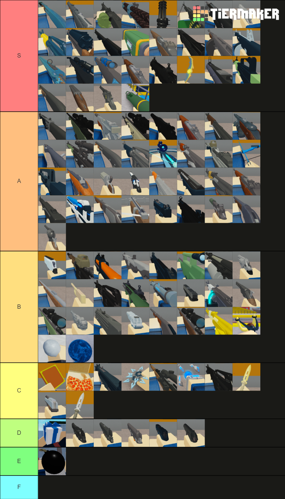 Roblox: Arsenal Weapons List Tier List (Community Rankings) - TierMaker
