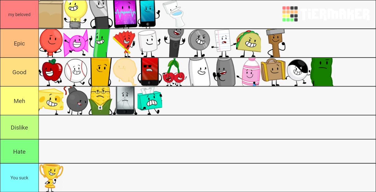 Inanimate Insanity Characters Tier List (Community Rankings) - TierMaker