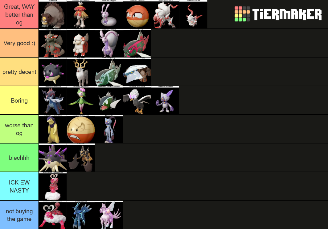 Pokemon Hisuian Forms Tier List (Community Rankings) - TierMaker