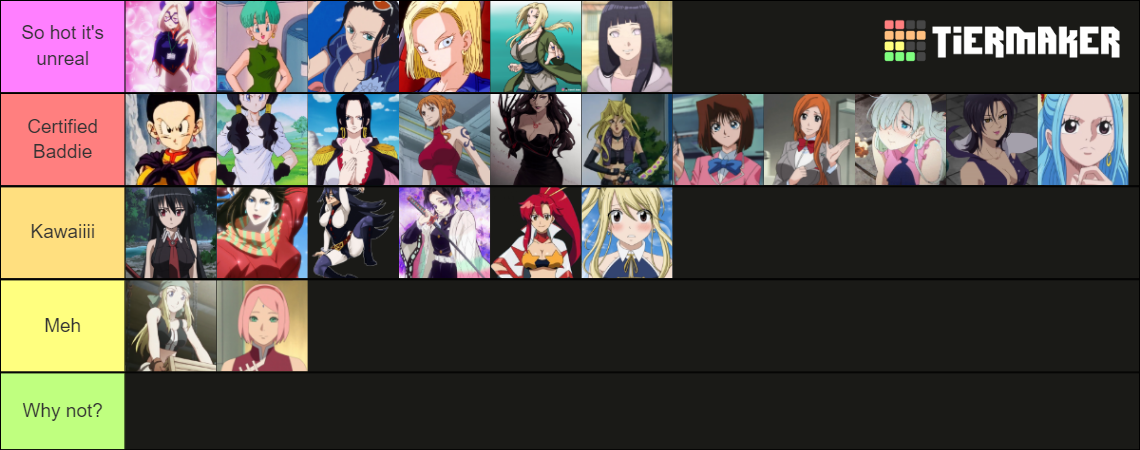 Anime baddie Tier List (Community Rankings) - TierMaker