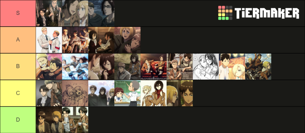 attack on titan aot shingeki no kyojin snk ship Tier List (Community ...