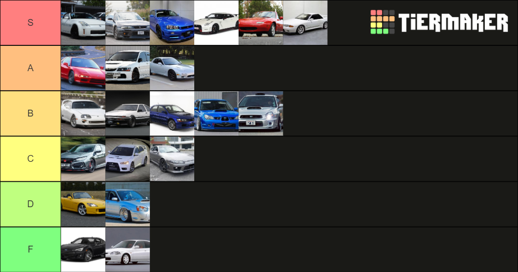 JDM Cars Tier List (Community Rankings) - TierMaker