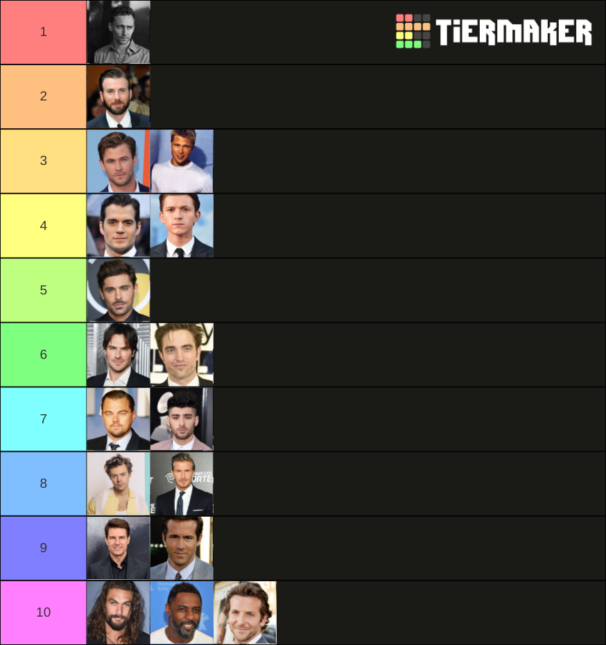 Top 10 most attractive males (according to the internet) Tier List ...
