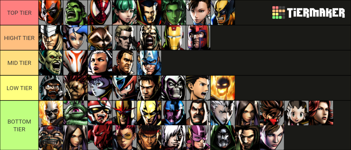 Ultimate Marvel VS Capcom 3 Tier List (Community Rankings) - TierMaker