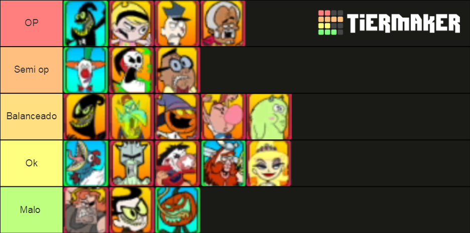 Billy and Mandy fighting game Tier List (Community Rankings) - TierMaker