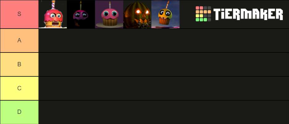 of fnaf chica cupcake/pumpkin Tier List (Community Rankings) - TierMaker